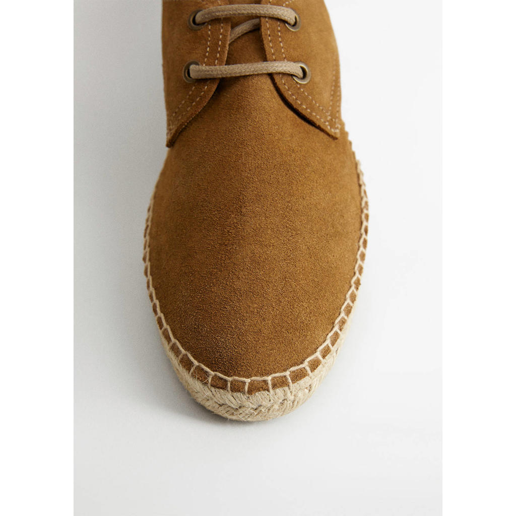 Mango Man suède espadrilles cognac | wehkamp
