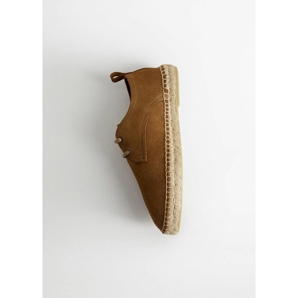 Mango Man suède espadrilles cognac | wehkamp