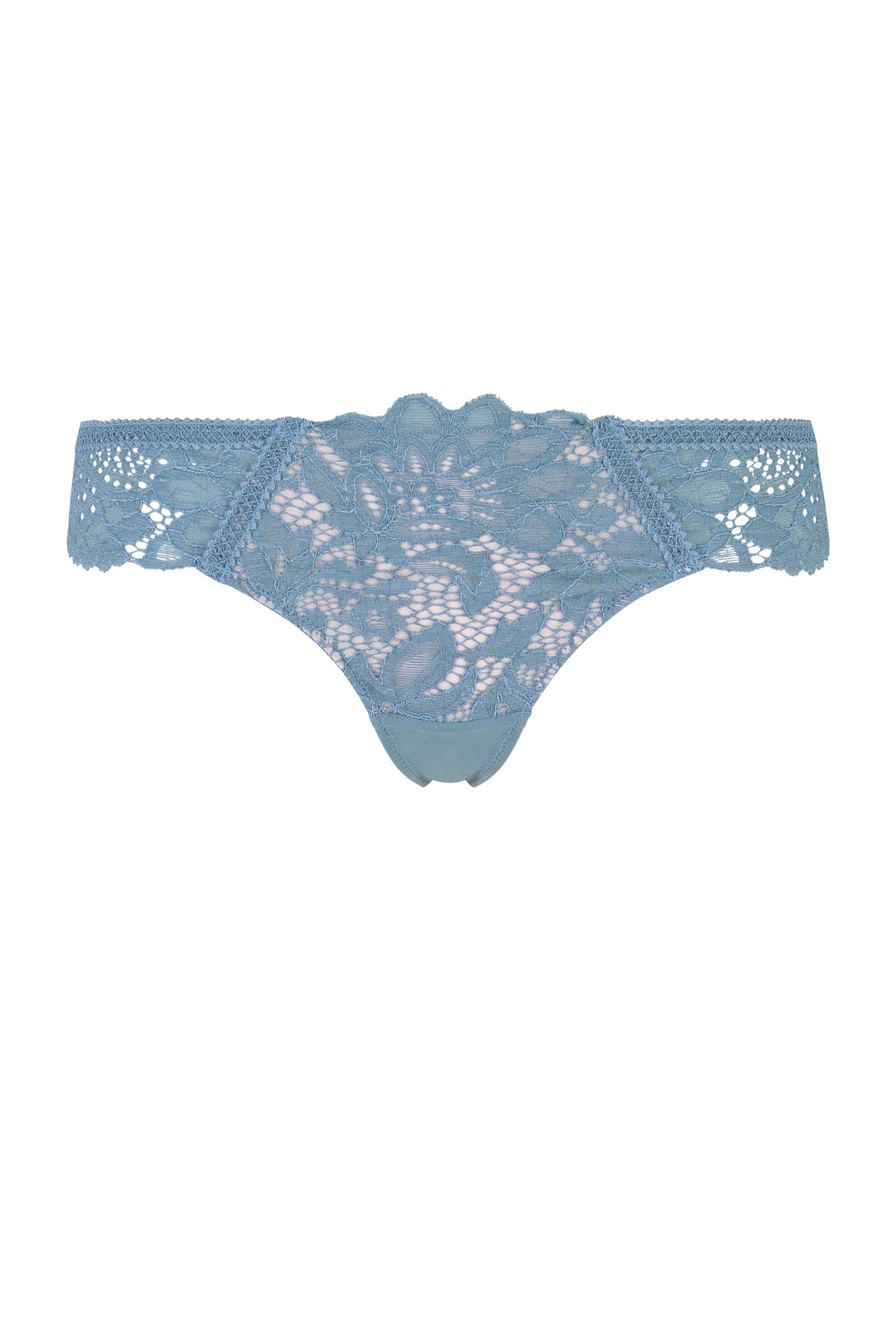 Hunkemöller string Shiloh met kant blauw | wehkamp