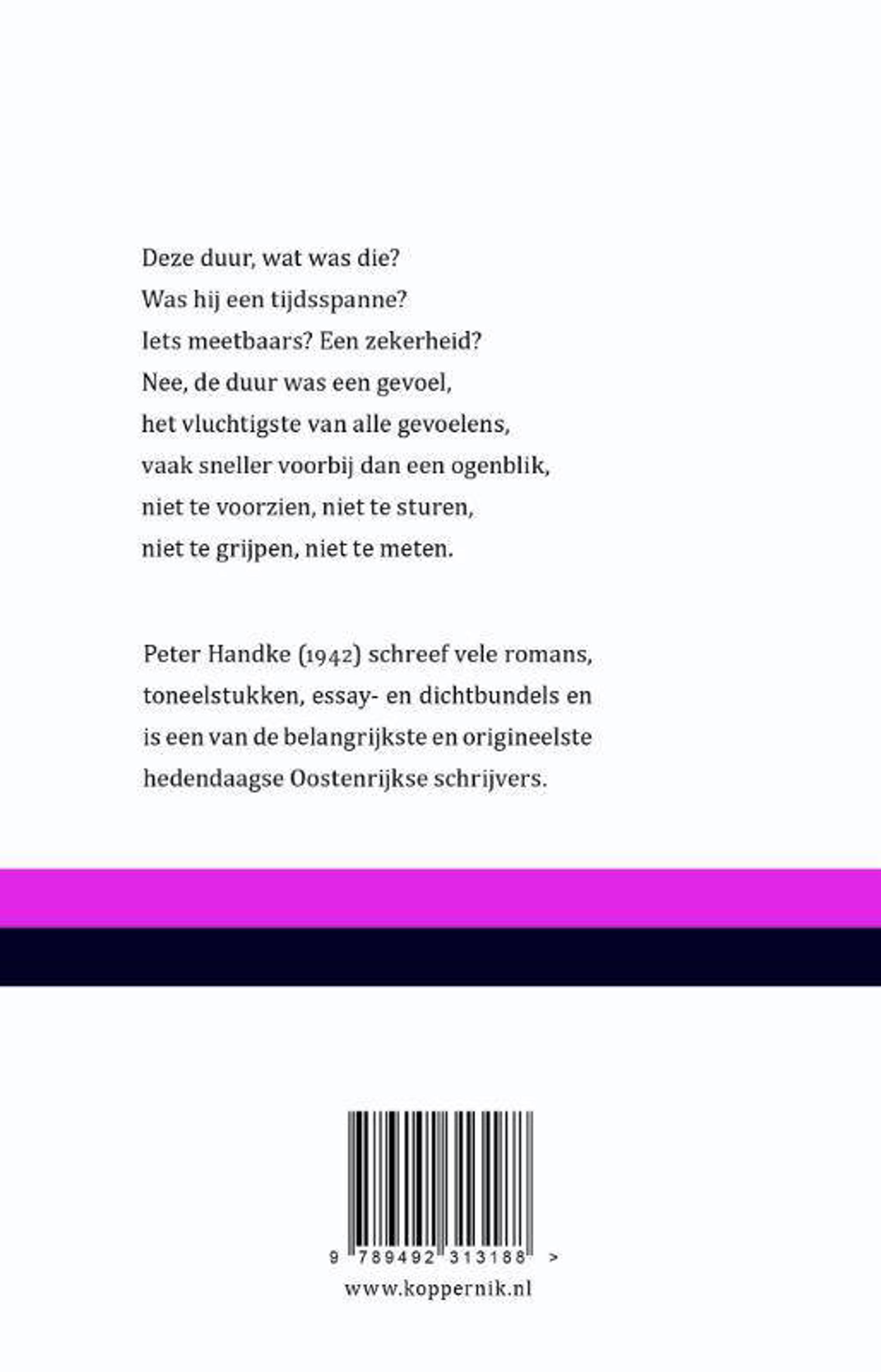 Peter Handke Gedicht aan de duur | wehkamp