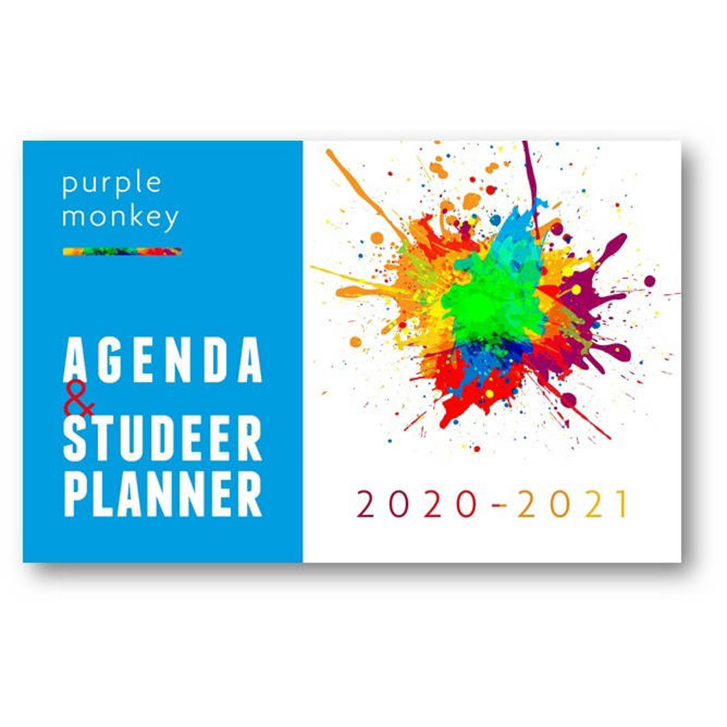Purple Monkey Agenda en Studeerplanner 2020-2021 - John Cliteur | wehkamp