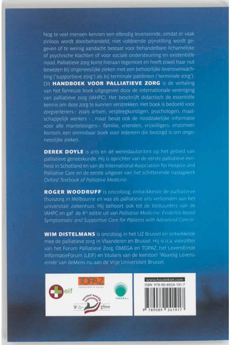Derek Doyle, Roger Woodruff en Wim Distelmans Handboek voor palliatieve ...
