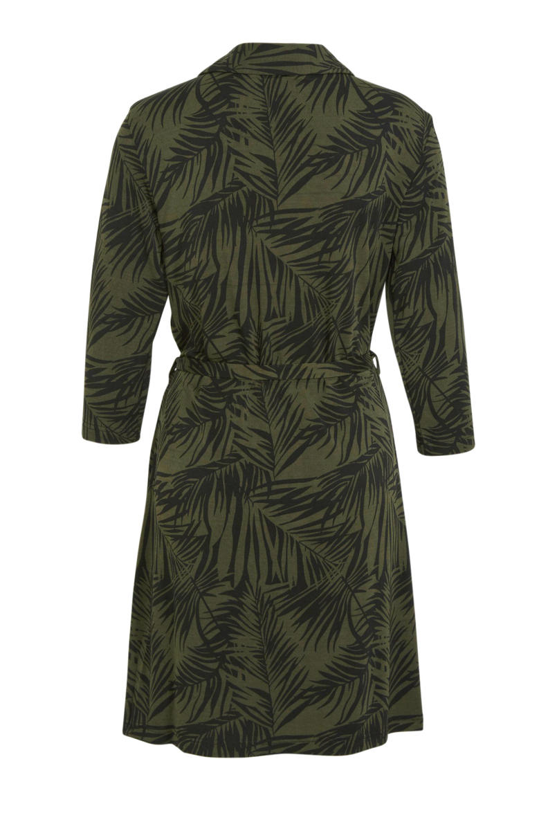 LOLALIZA A-lijn jurk met all over print en kraaltjes groen | wehkamp