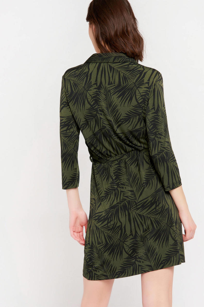 LOLALIZA A-lijn jurk met all over print en kraaltjes groen | wehkamp