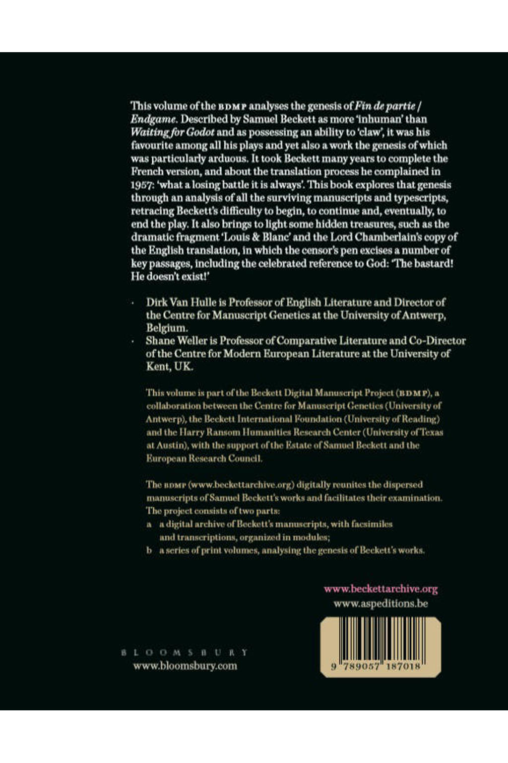 Dirk Van Hulle en Shane Weller The Making of Samuel Beckett’s Fin de partie/Endgame | wehkamp