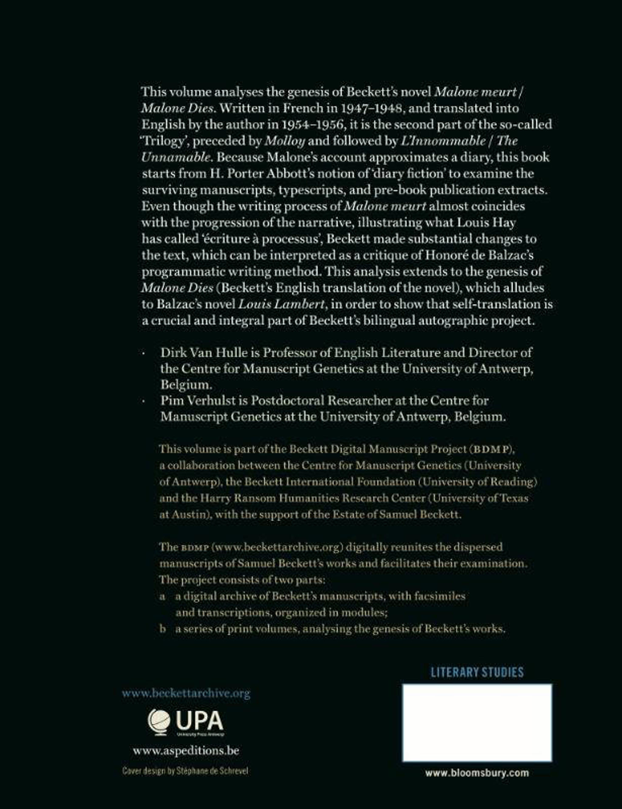 Dirk Van Hulle en Pim Verhulst Beckett Digital Manuscript Project: The ...