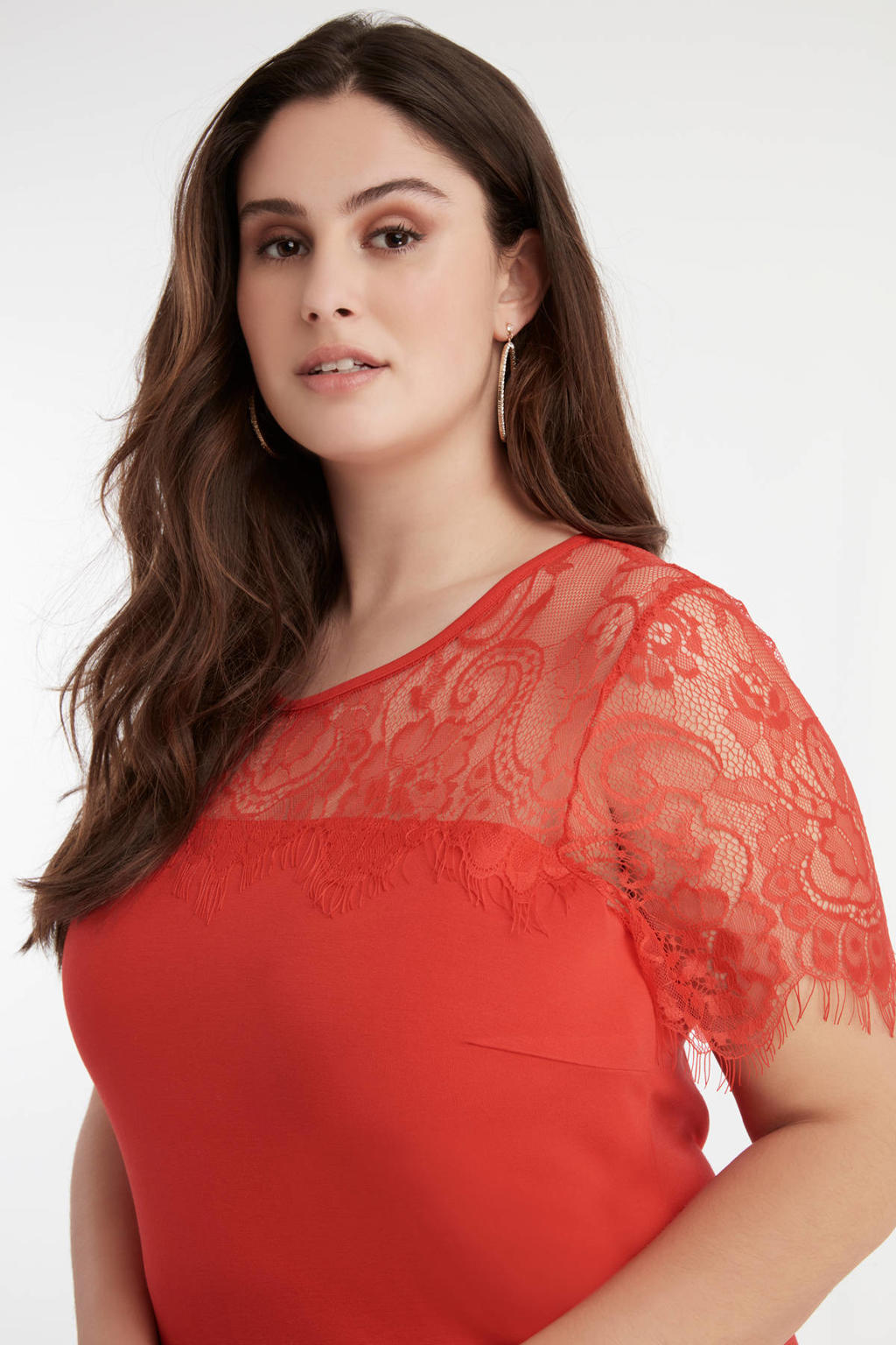 MS Mode top en kant rood | wehkamp