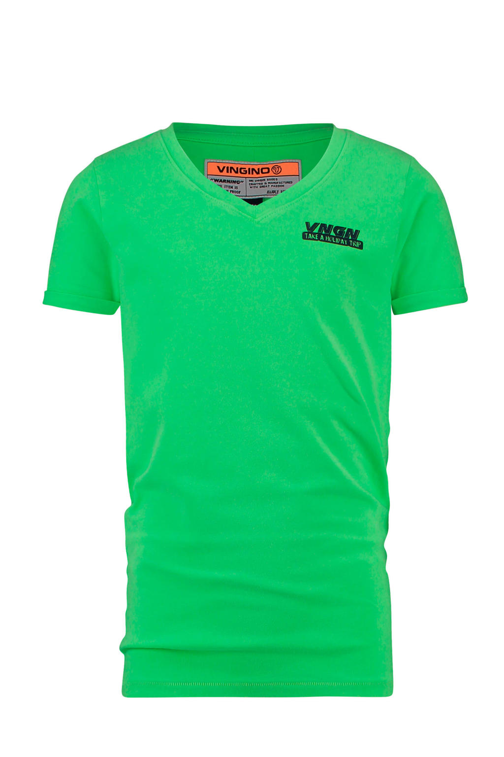 Vingino T-shirt Hama met logo fel groen | wehkamp