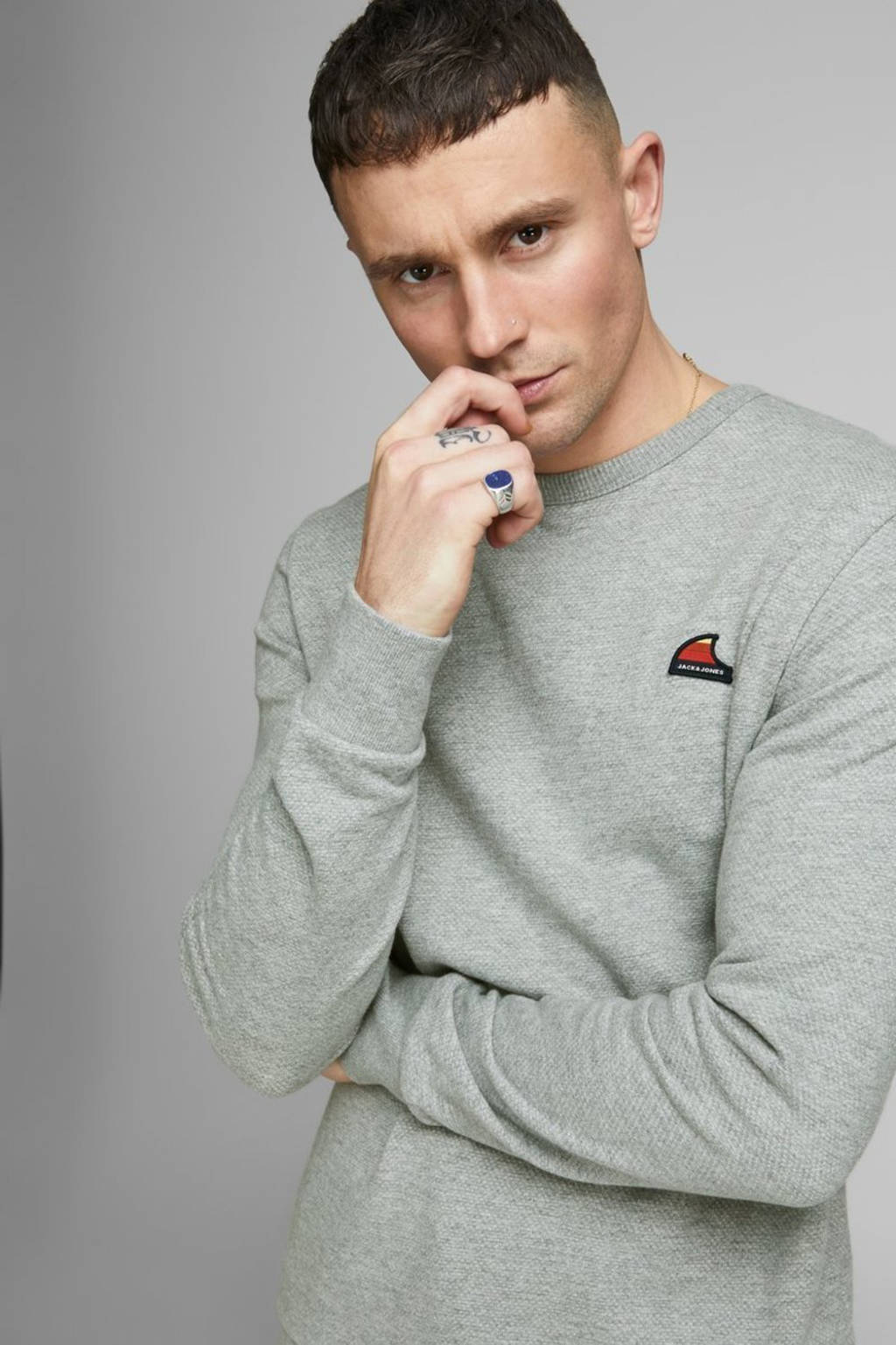 JACK & JONES ORIGINALS sweater grijs | wehkamp