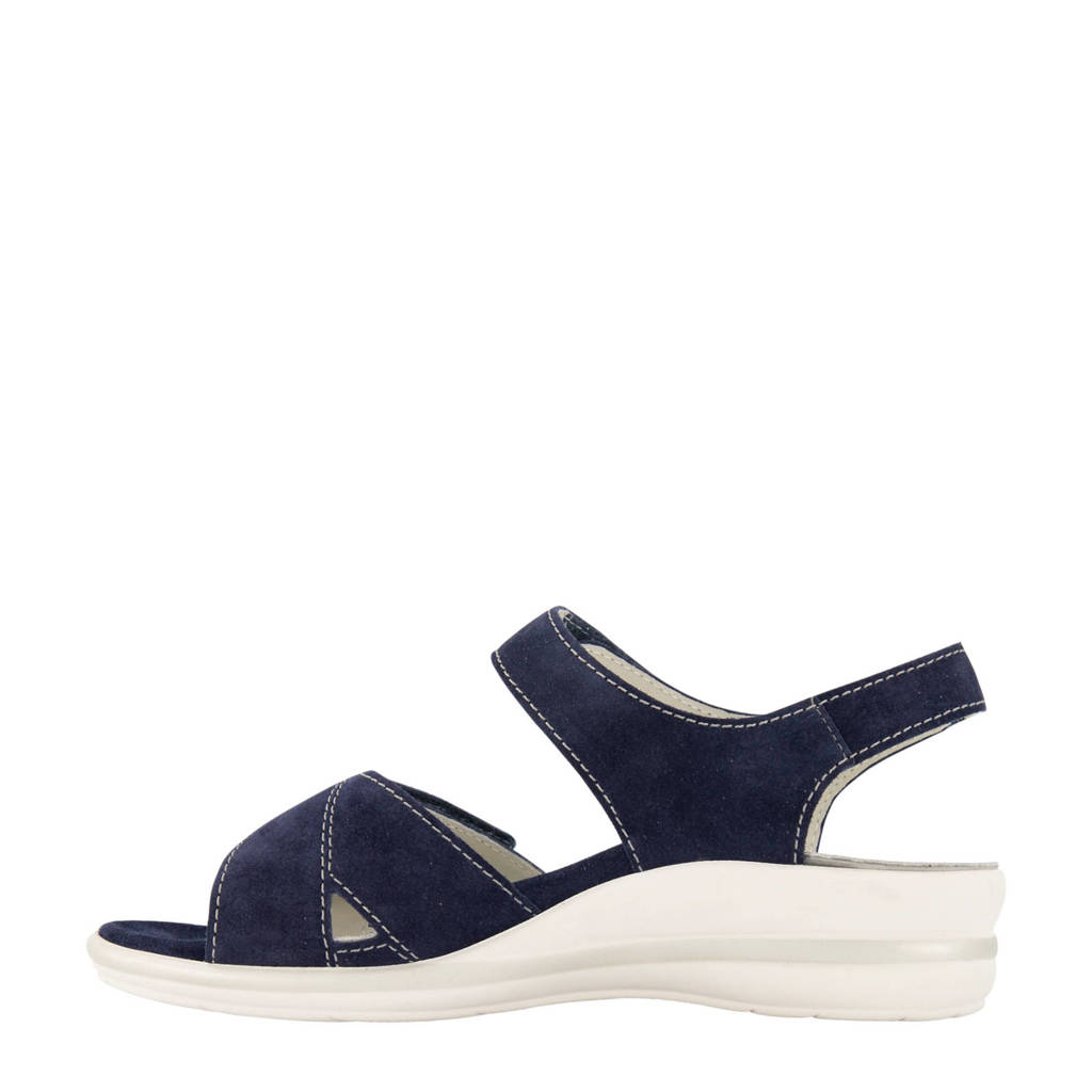 Medicus comfort leren sandalen donkerblauw | wehkamp