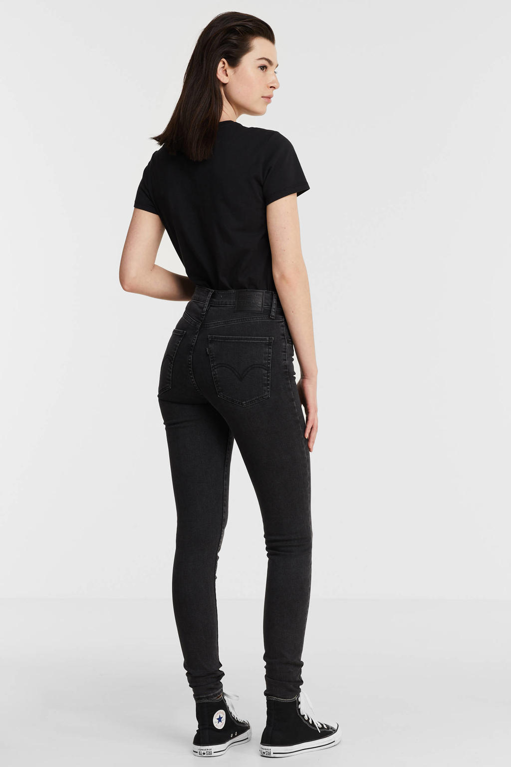 Levis Mile High Waist Super Skinny Jeans Black Haze Wehkamp