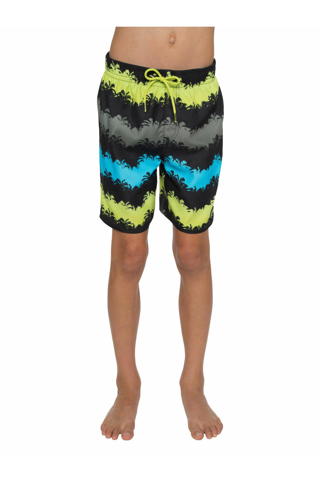 Protest zwemshort Condo JR zwart/limegroen/turquoise | wehkamp