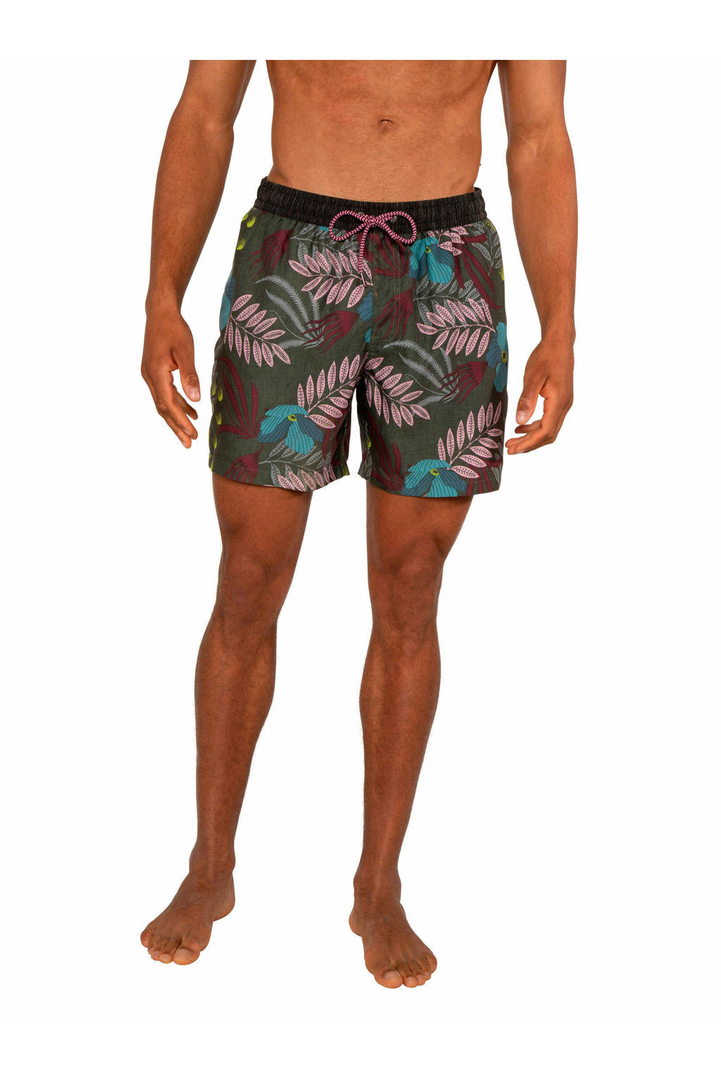 Protest zwemshort Patterson met all over print grijsgroen | wehkamp