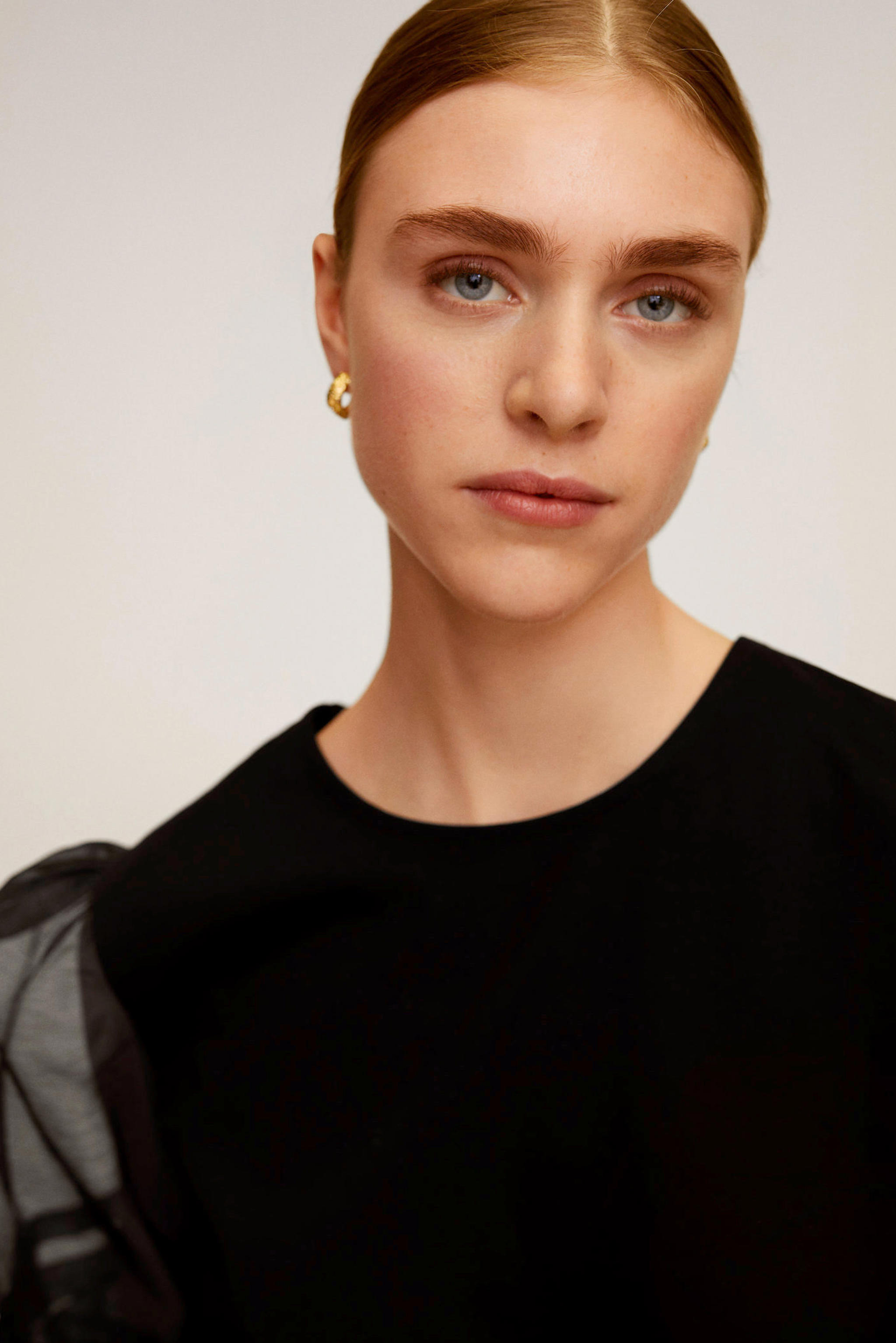 Mango top en mesh zwart | wehkamp