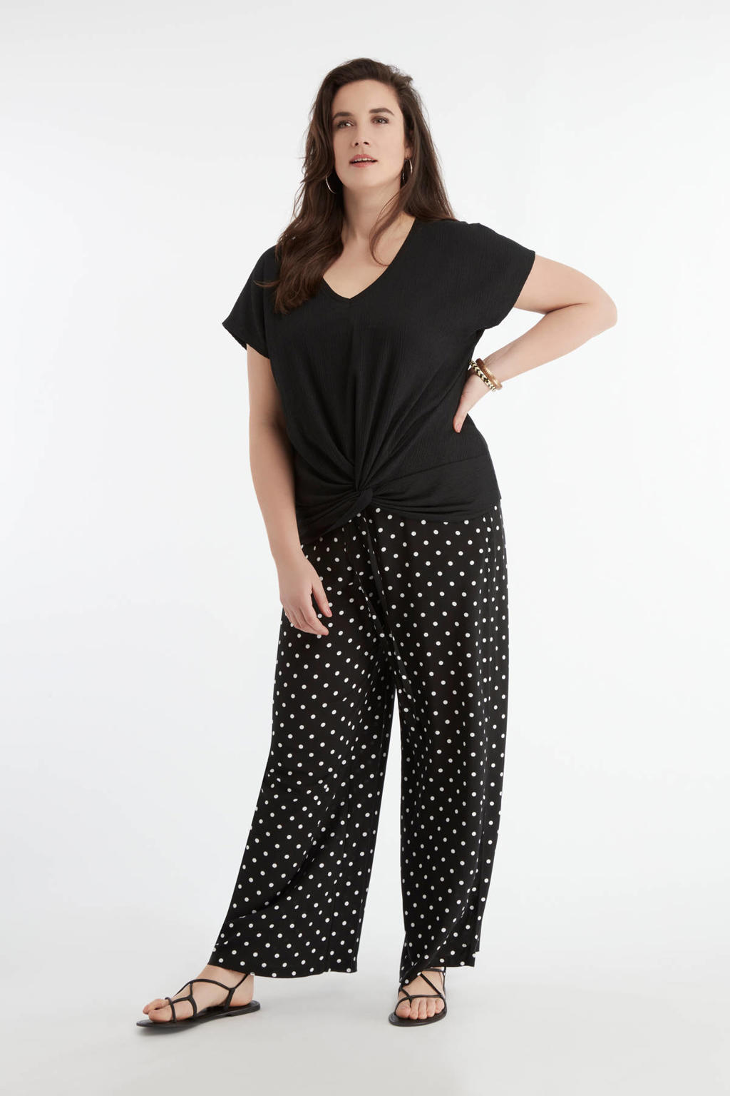 MS Mode top en textuur zwart | wehkamp