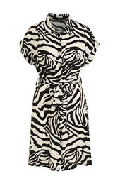 LOLALIZA jurk met zebraprint en ceintuur ecru/groen | wehkamp