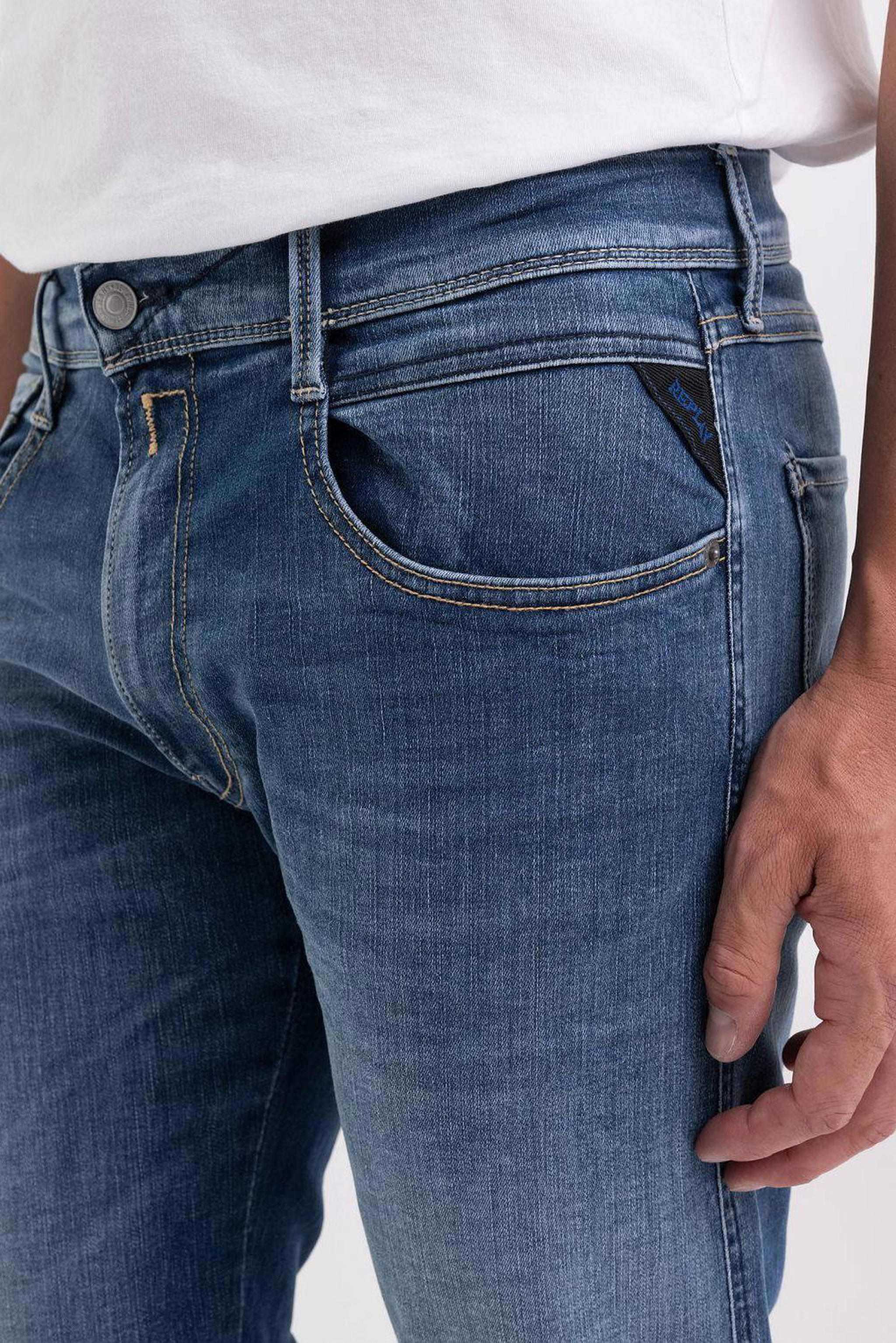 REPLAY slim fit jeans Anbass Hyperflex dark blue | wehkamp