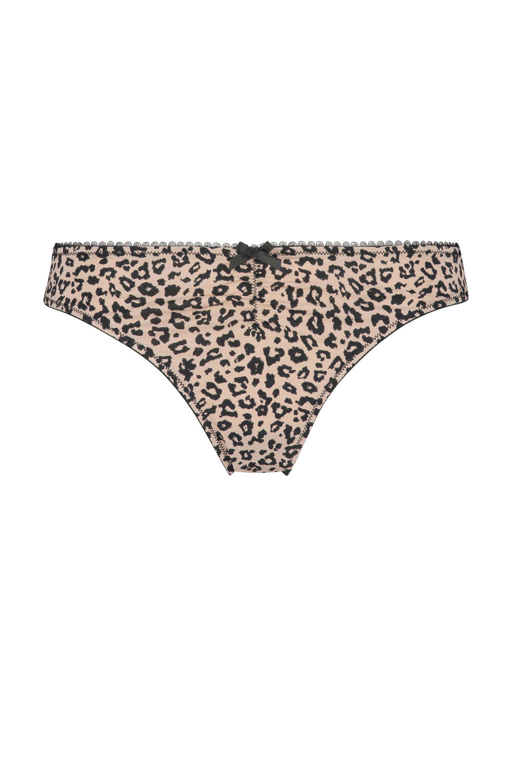 Hunkemöller string Giselle met panterprint lichtbeige/zwart | wehkamp