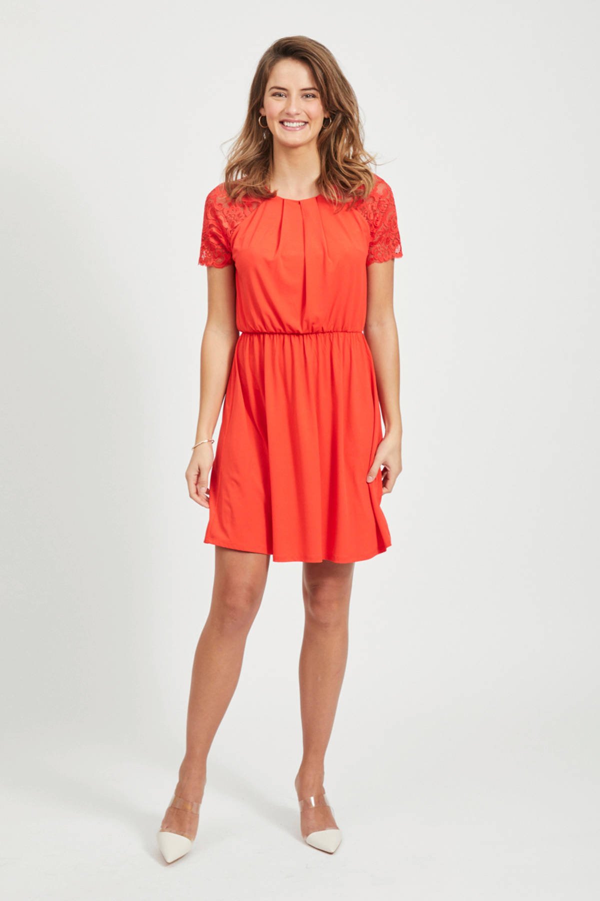 VILA jurk oranje | wehkamp