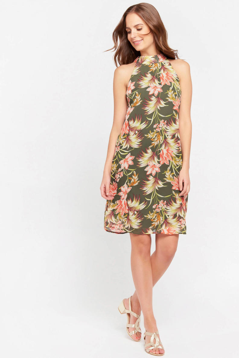 LOLALIZA jurk met all over print groen | wehkamp