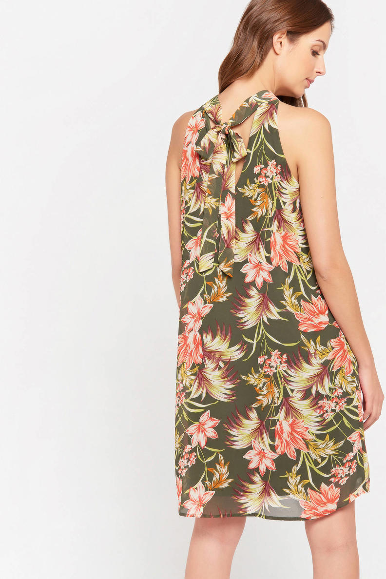 LOLALIZA jurk met all over print groen | wehkamp
