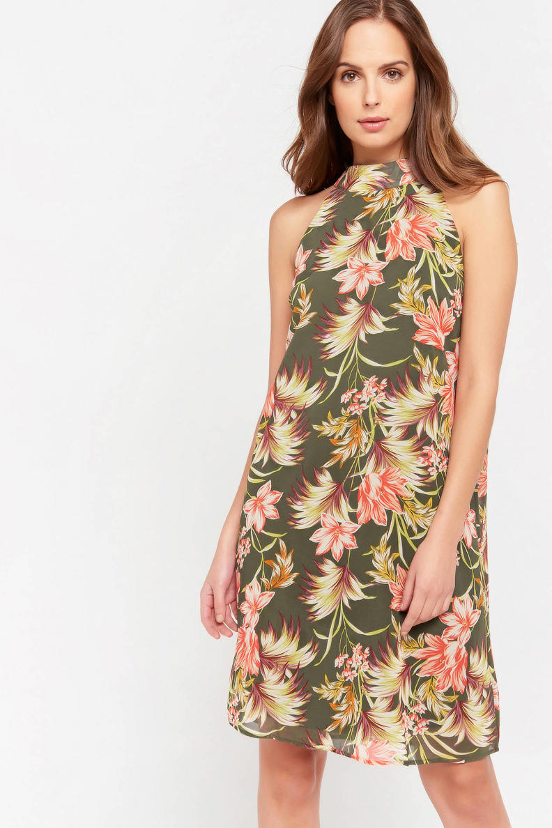 LOLALIZA jurk met all over print groen | wehkamp