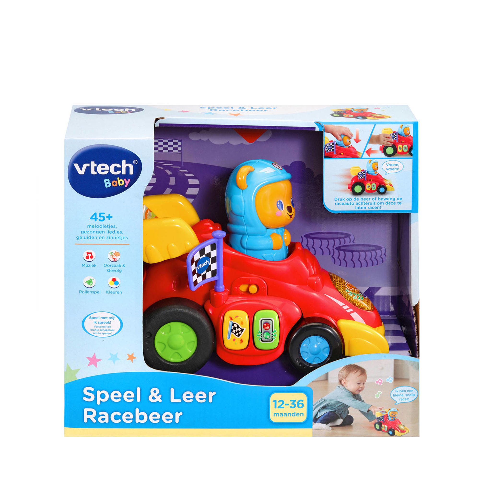 VTech Baby Speel & Leer Racebeer | wehkamp