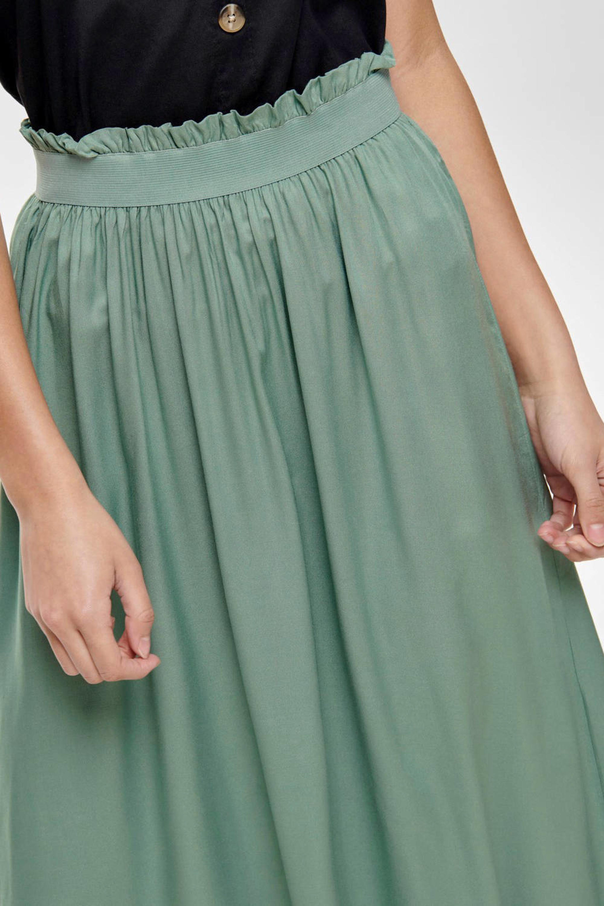 ONLY maxi rok ONLVENEDIG met plooien lichtgroen | wehkamp
