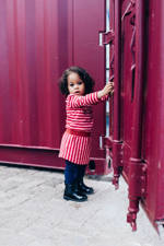 Quapi Mini gestreepte baby jurk Ebby rood/roze | wehkamp