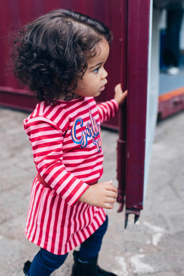 Quapi Mini gestreepte baby jurk Ebby rood/roze | wehkamp