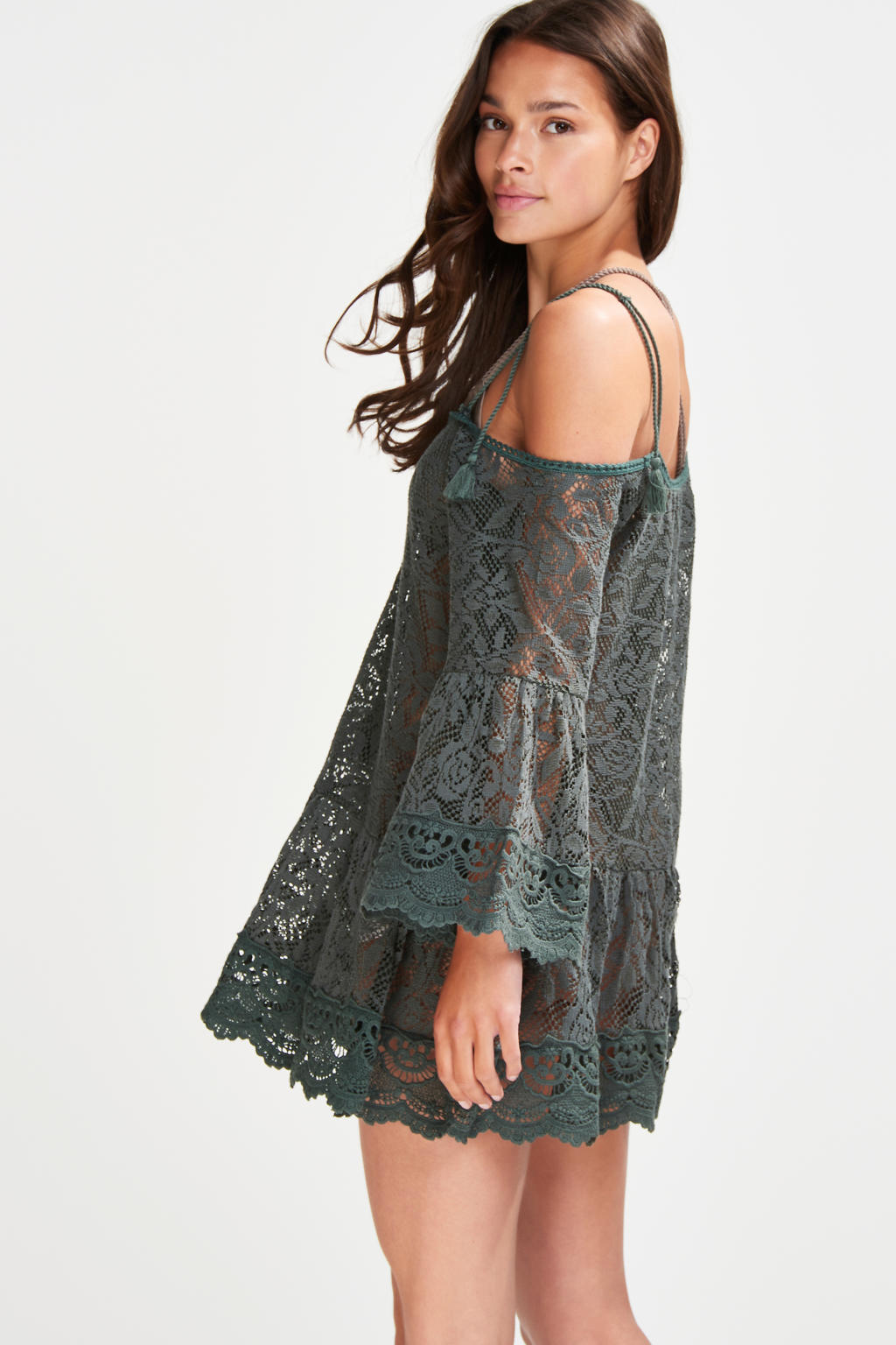 Hunkemöller off shoulder strandtuniek groen | wehkamp