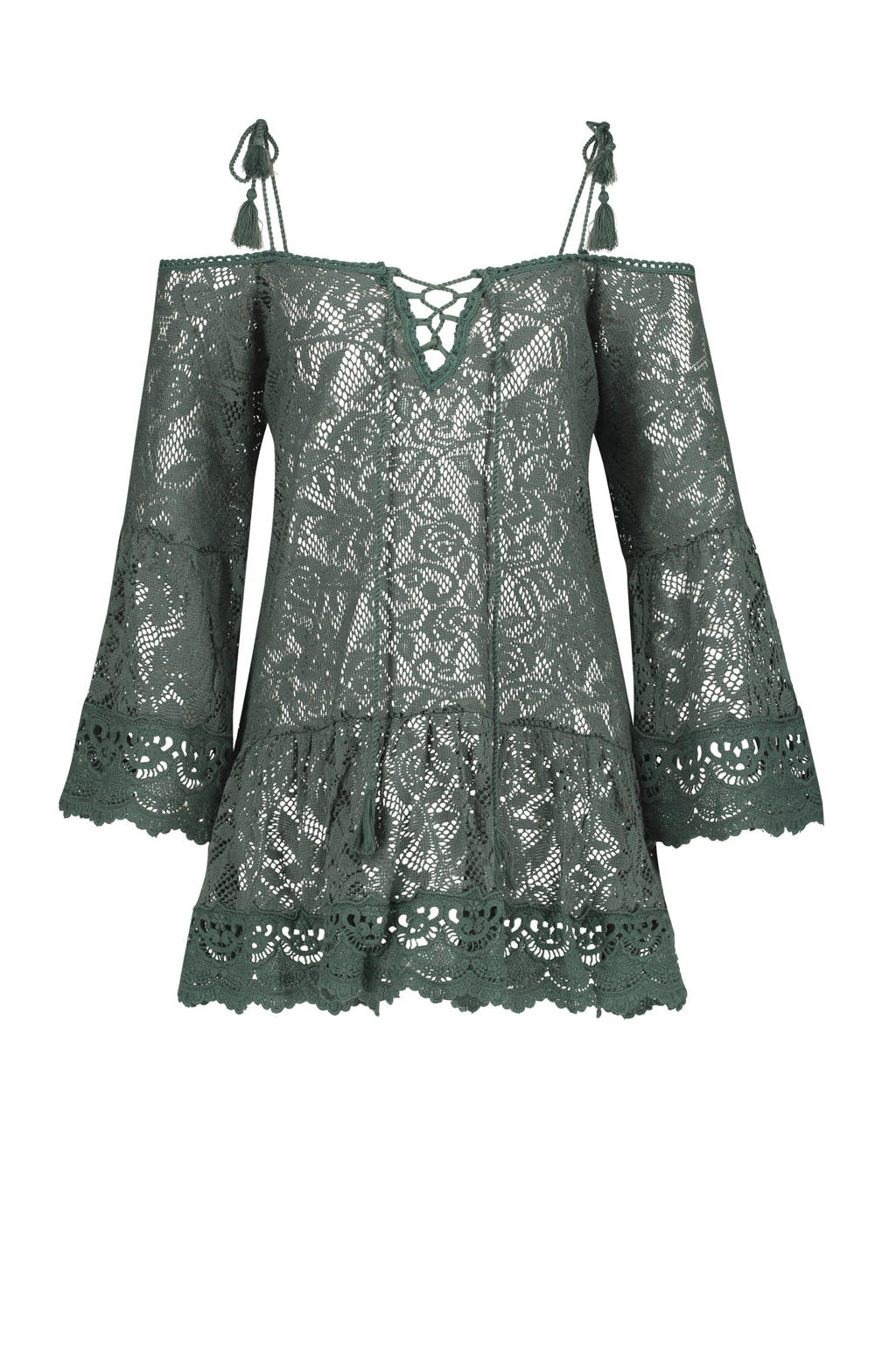 Hunkemöller off shoulder strandtuniek groen | wehkamp