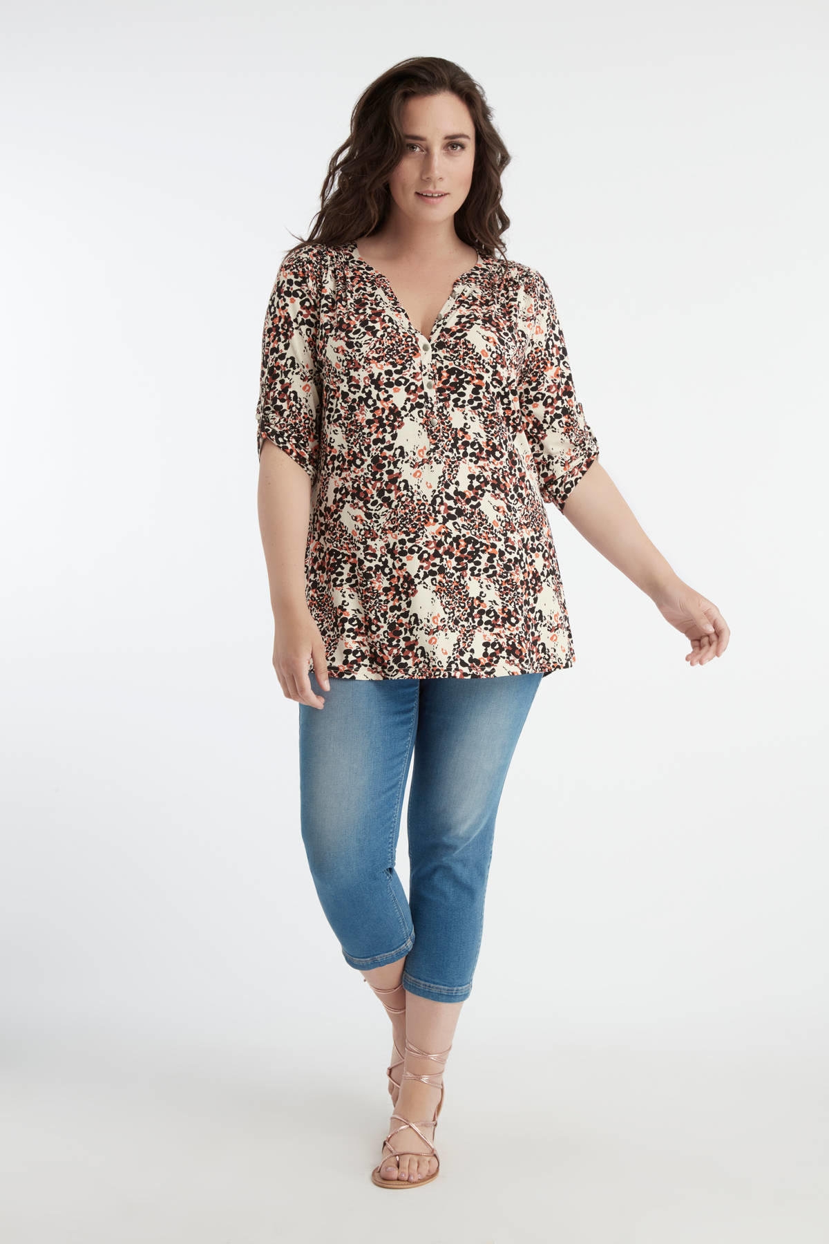 MS Mode top met all over print rood/multi | wehkamp