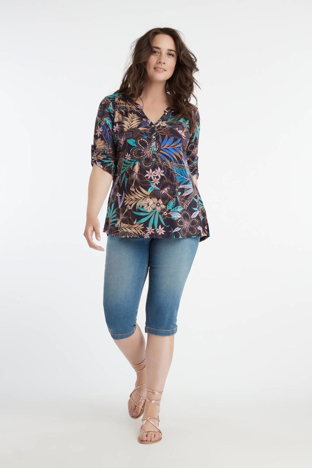 MS Mode top met all over print blauw/multi | wehkamp