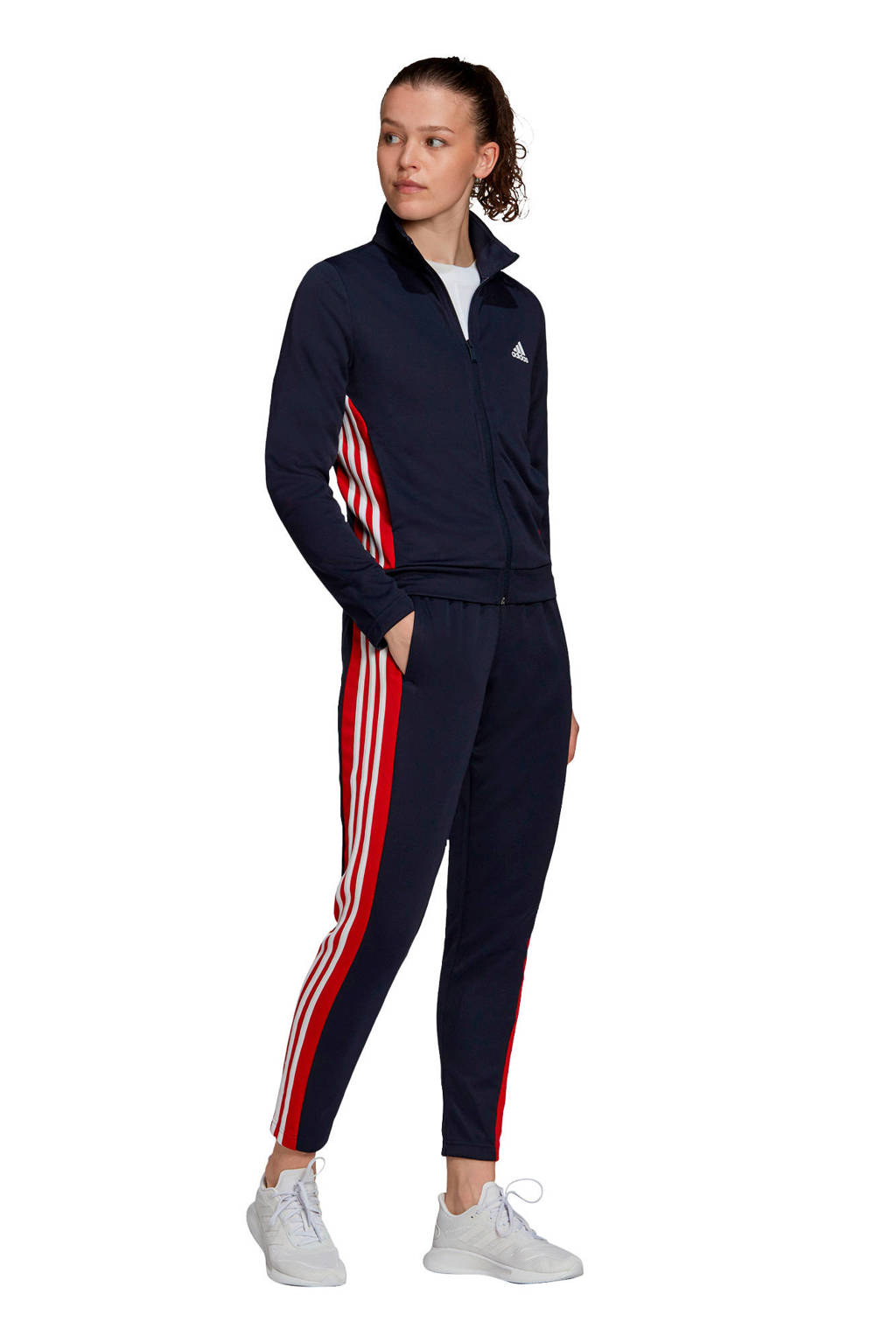 adidas Performance trainingspak donkerblauw/rood | wehkamp