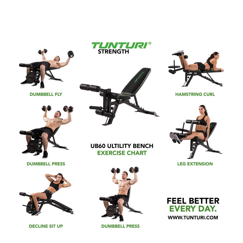 Tunturi UB60 verstelbare halterbank | wehkamp