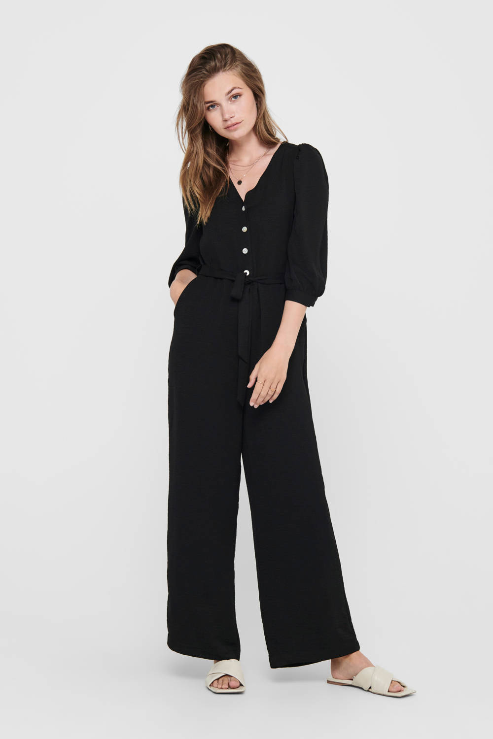 ONLY jumpsuit Isabella zwart | wehkamp