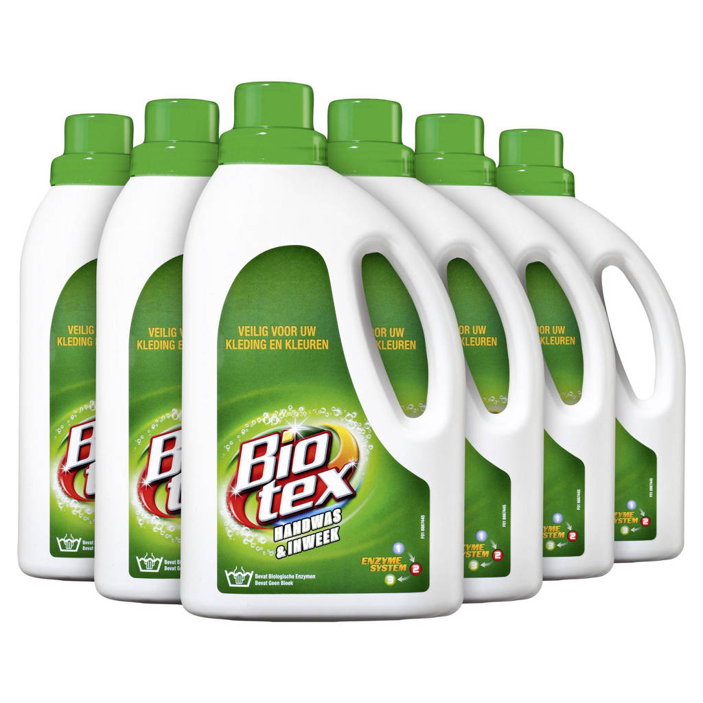 Biotex Handwas & Inweek vloeibaar wasmiddel - 6 x 750 ml - wasbeurten ...