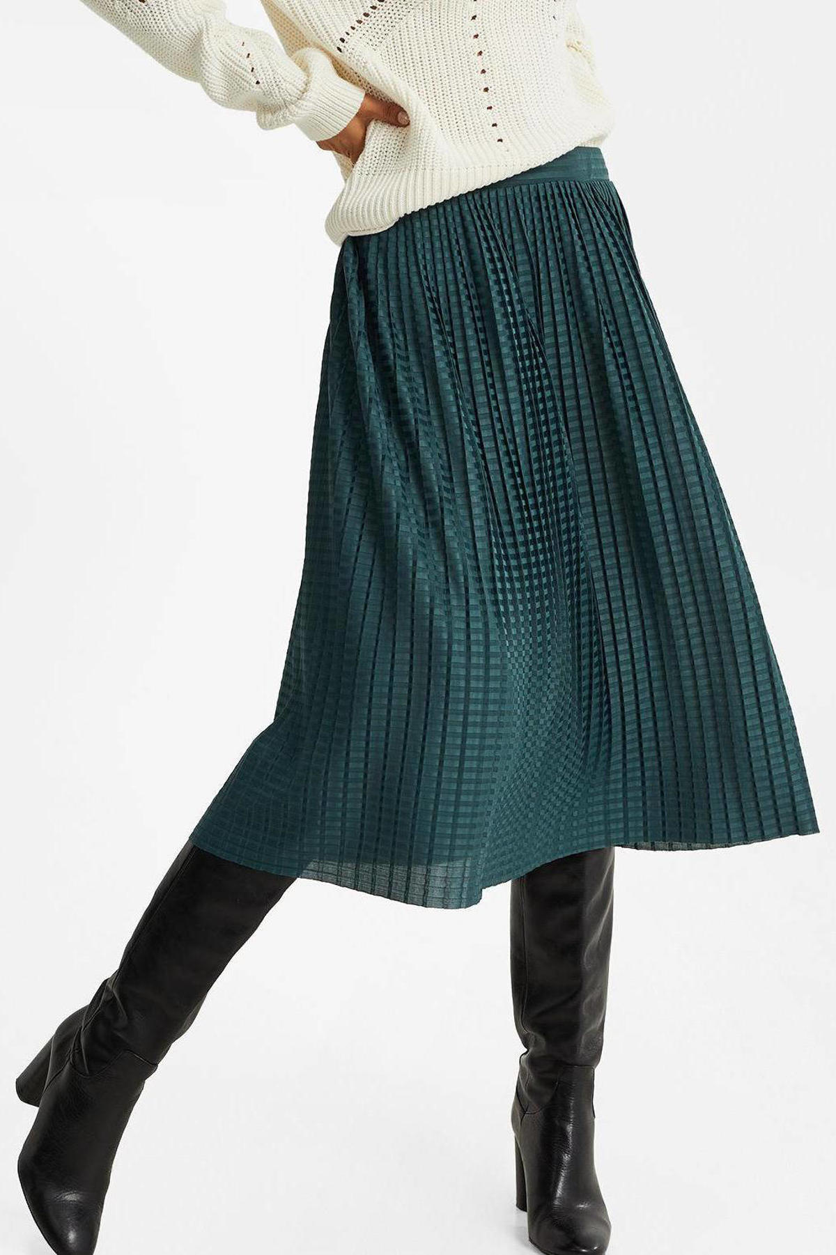 WE Fashion plissé rok donkergroen | wehkamp