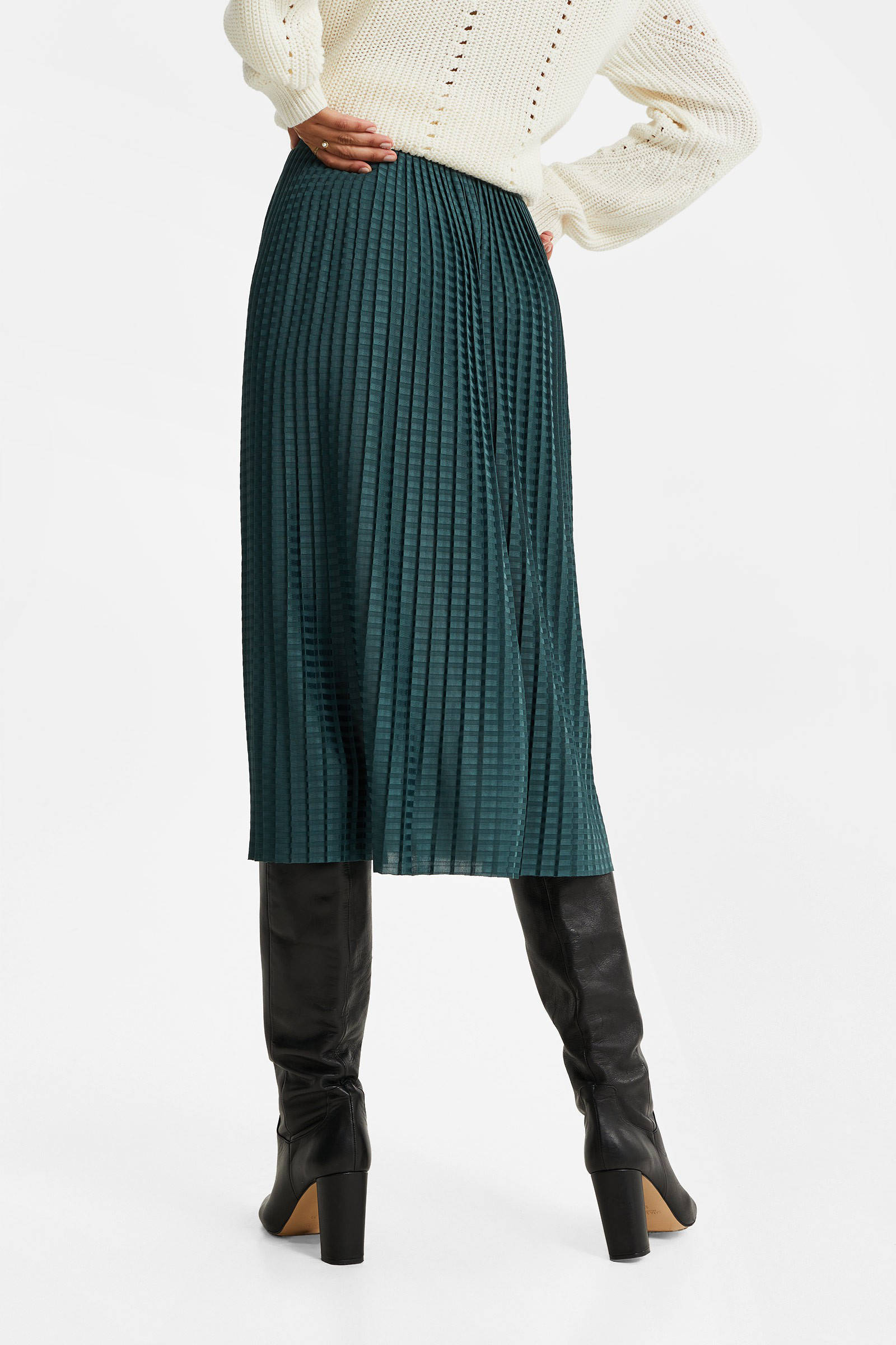 WE Fashion plissé rok donkergroen | wehkamp