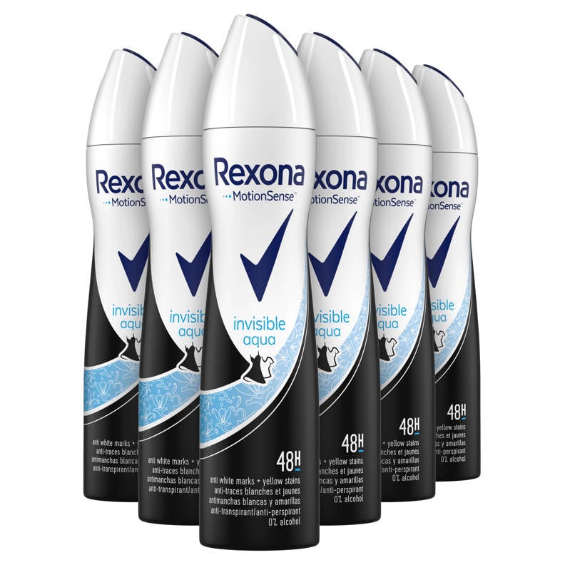 Rexona Women Invisible Aqua anti-transpirant spray - 6 x 200 ml | wehkamp