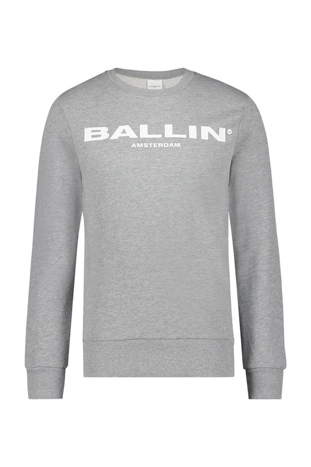 Ballin sweater met tekst grijs melage | wehkamp