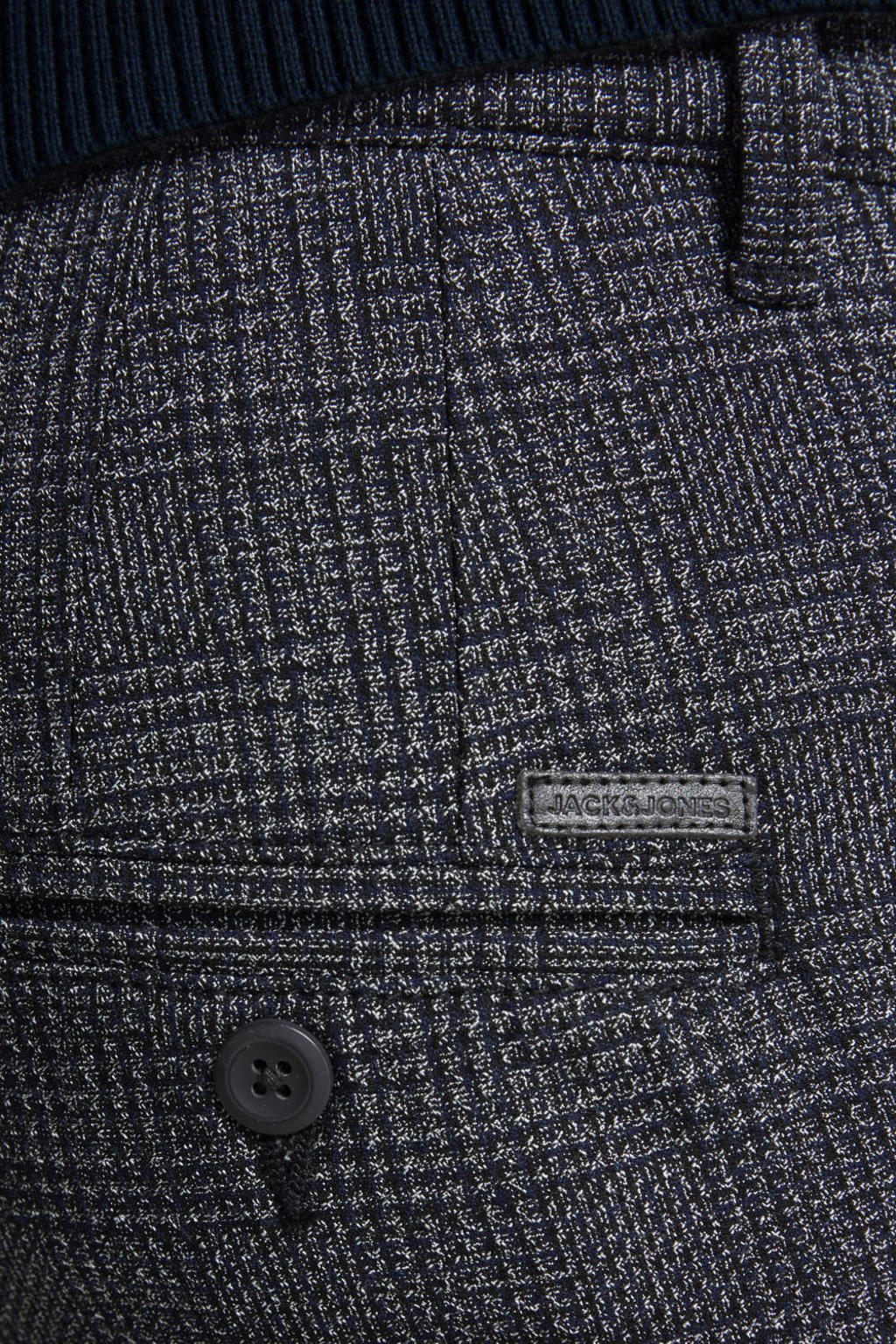 JACK & JONES JEANS INTELLIGENCE geruite slim fit pantalon JJIMARCO JJSTUART zwart | wehkamp