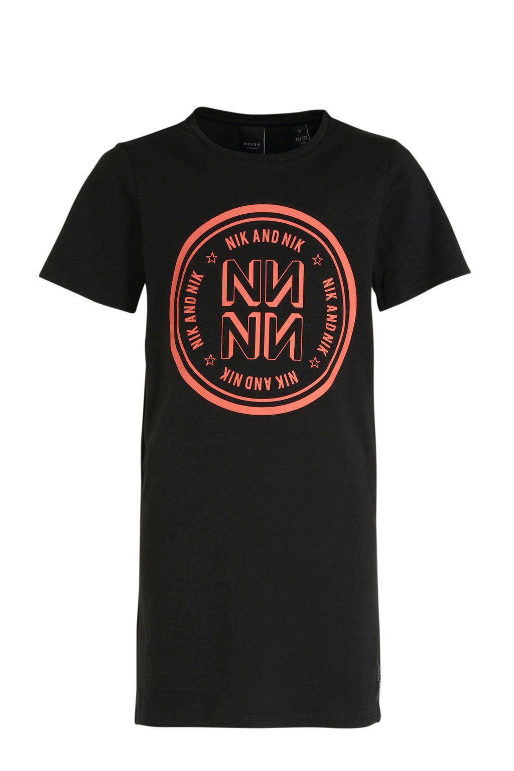 NIK&NIK T-shirtjurk met printopdruk zwart | wehkamp