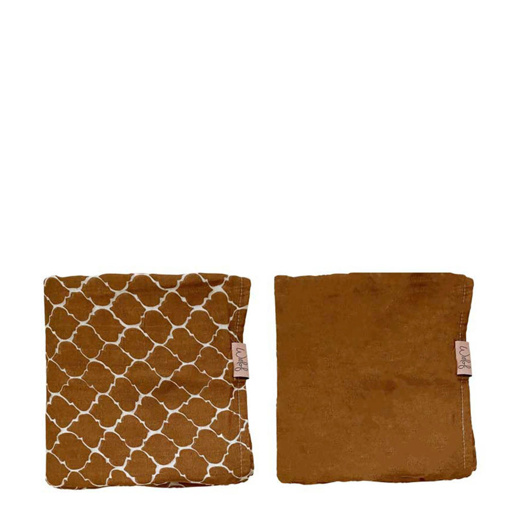 Witlof for kids hydrofiele doek - set van 2 bruin | wehkamp