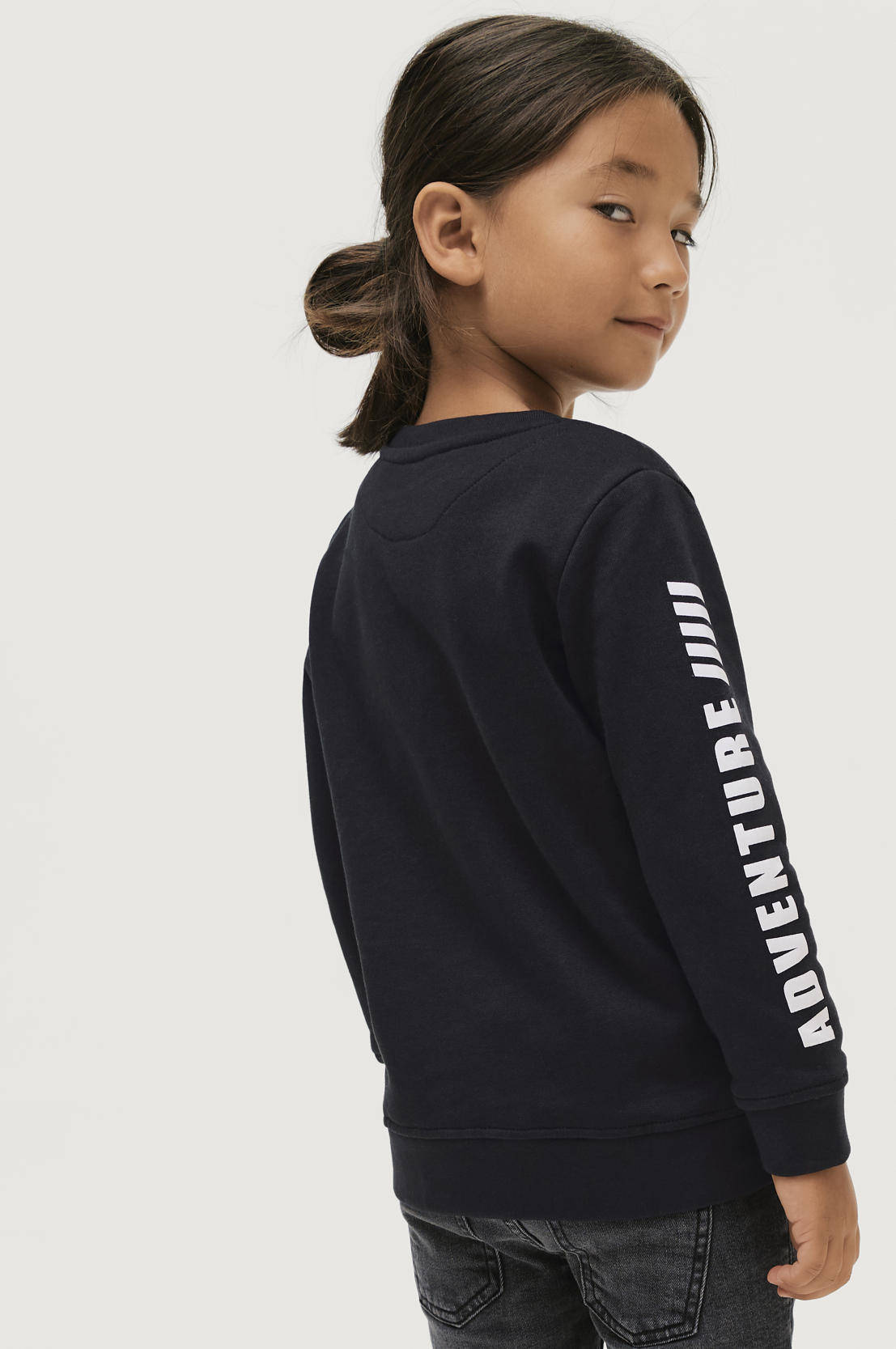 Ellos sweater Henry met tekst zwart/wit | wehkamp