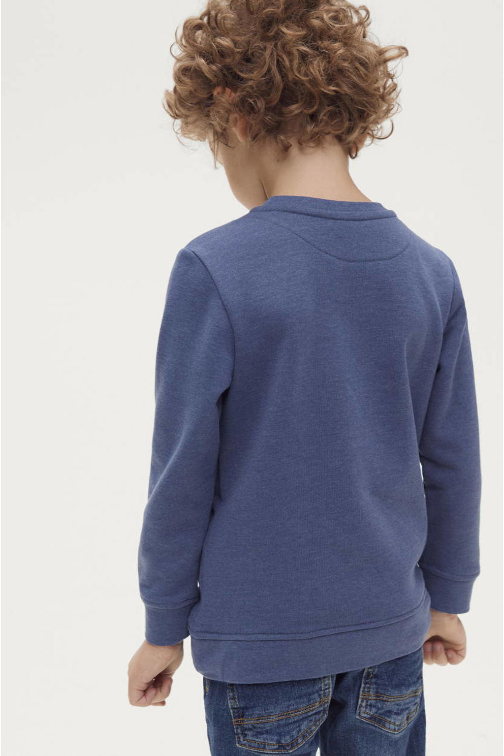 Ellos sweater Henry met tekst blauw | wehkamp