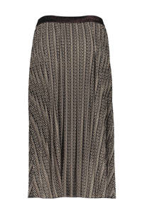 Geisha plissé rok met all over print zwart/zand | wehkamp