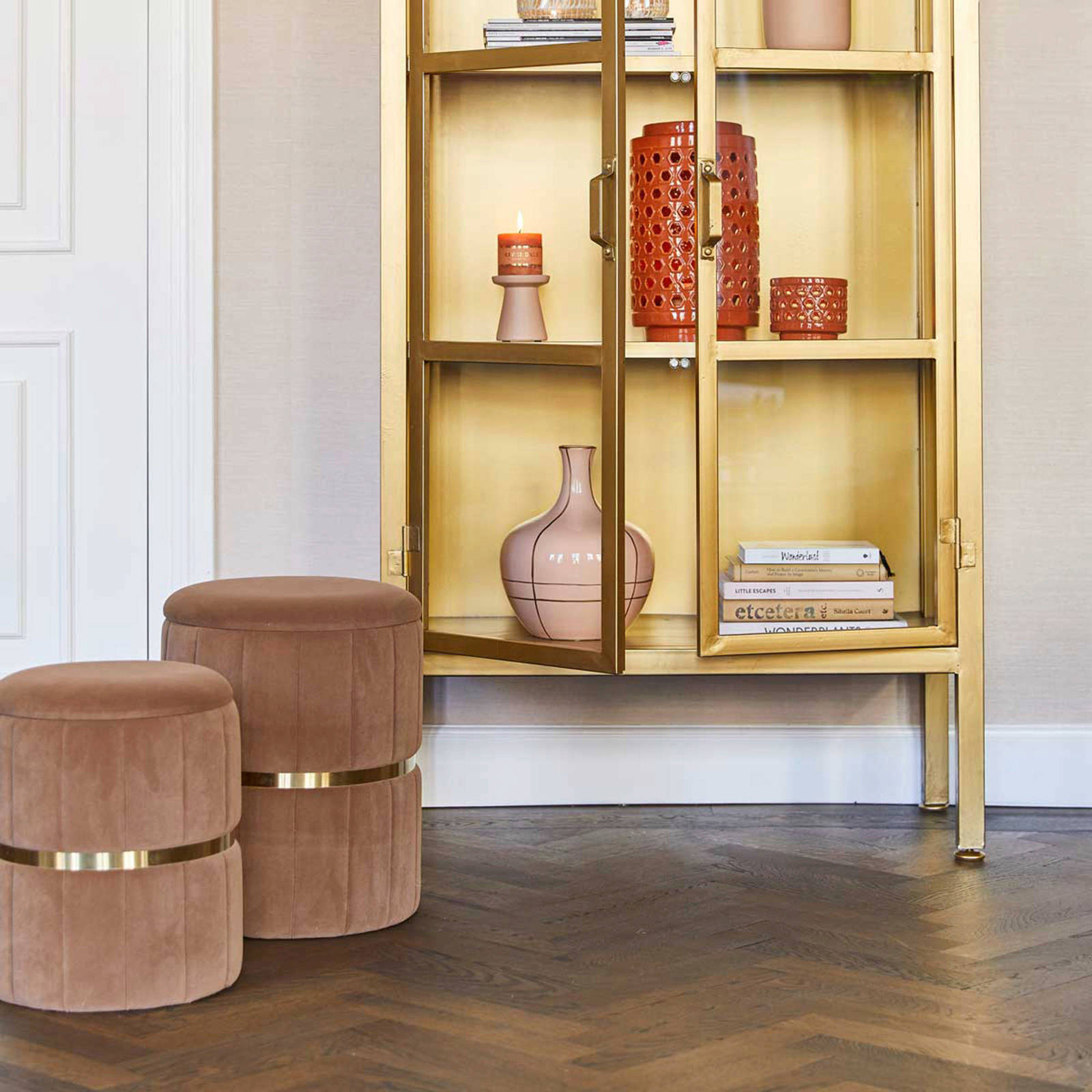 Riverdale opberg poef set Elena beige (44cm) | wehkamp