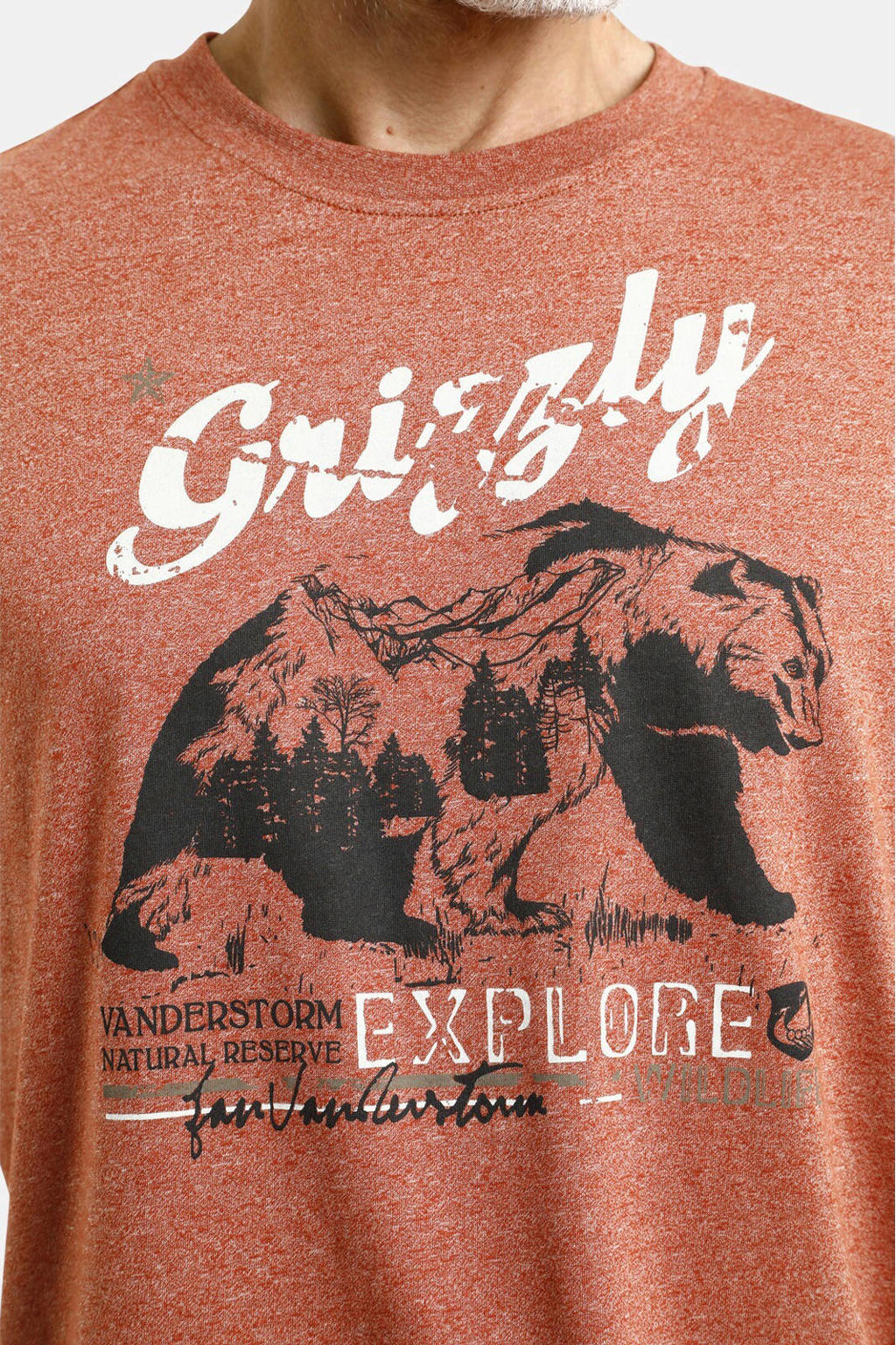 Jan Vanderstorm T-shirt Plus Size TAIT met printopdruk zalm | wehkamp